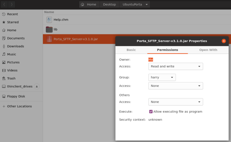 How To Setup Porta SFTP Server on Linux - PORTA SFTP SERVER