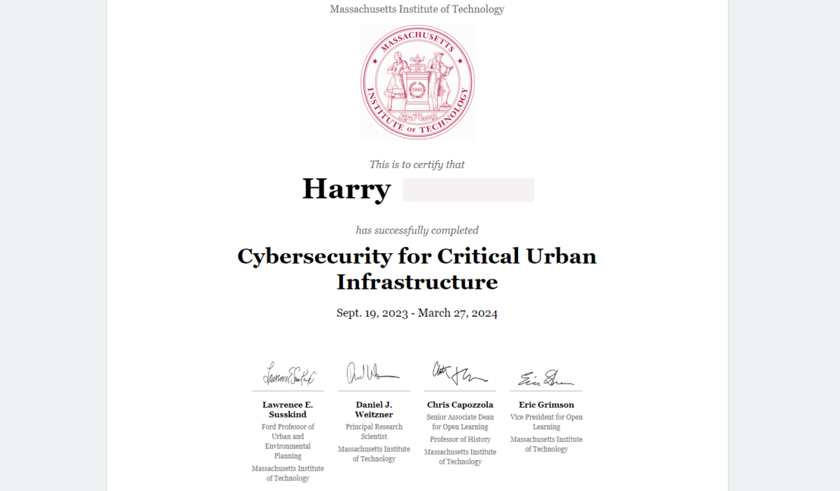 Cybersecurity for Critical Urban Infrastructure (M.I.T) - Learn From ...
