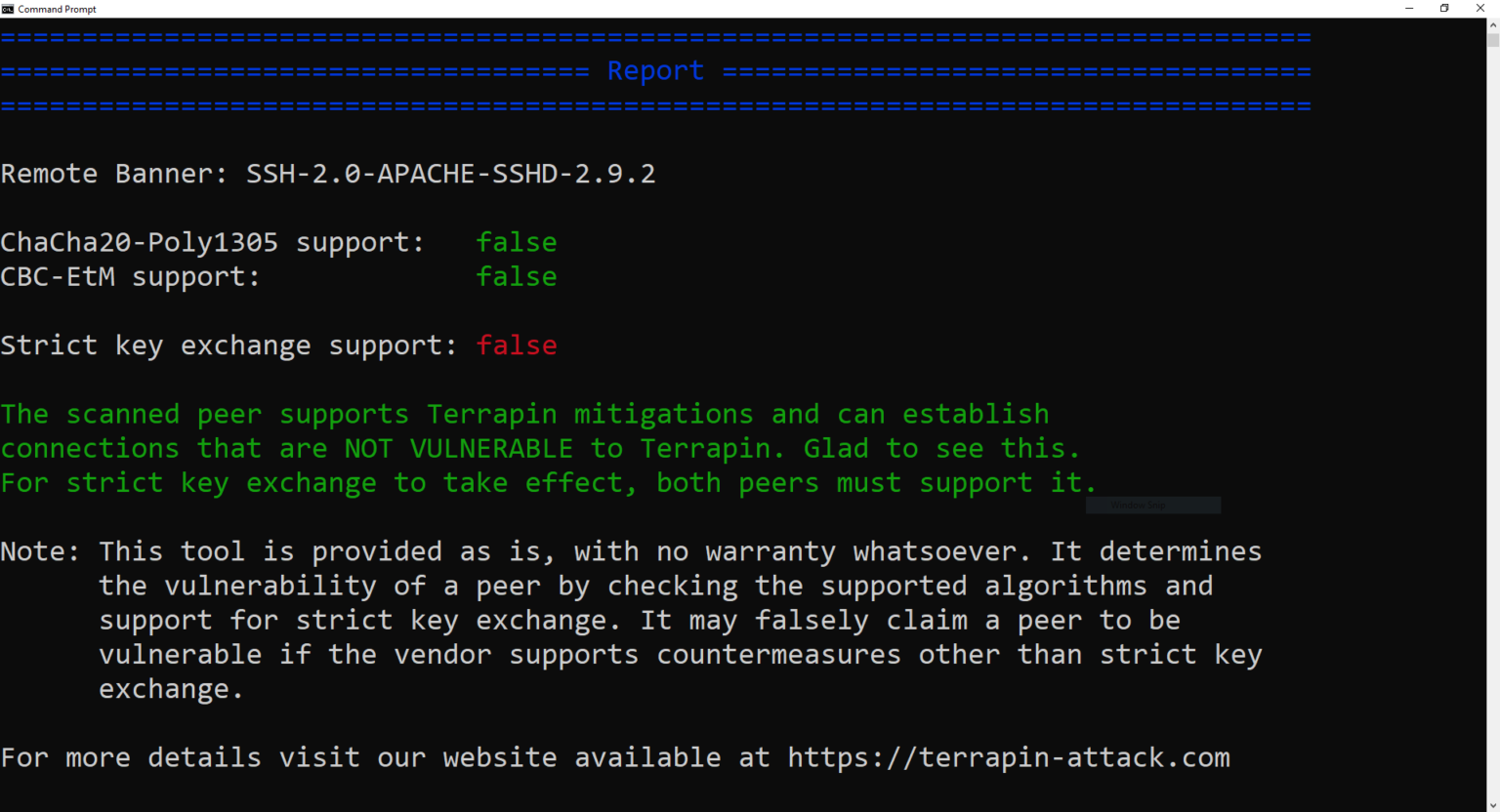 How to Test/Scan SFTP Server for Terrapin Cryptographic Attack