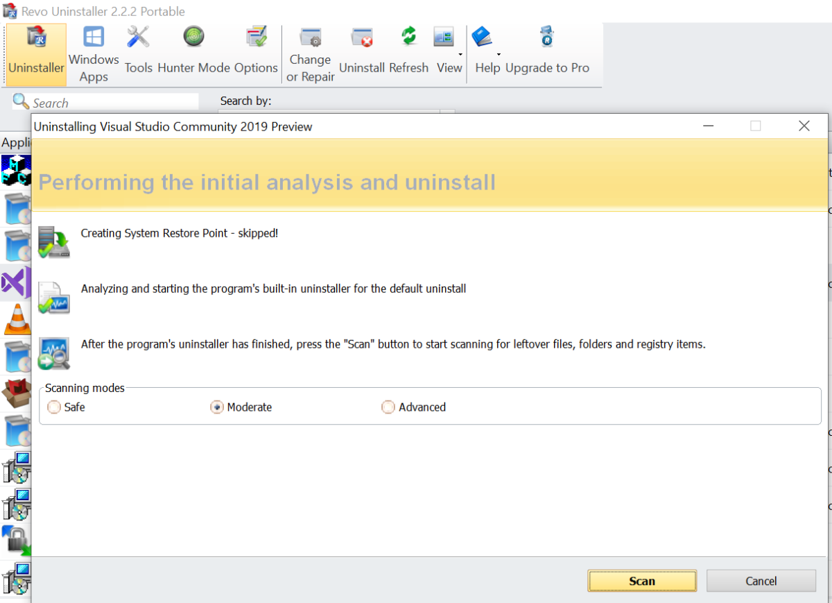 Remove Programs With Revo Uninstaller - PORTA SFTP SERVER